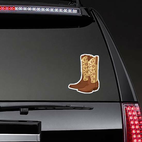 Decorative Cowboy Boots Sticker
