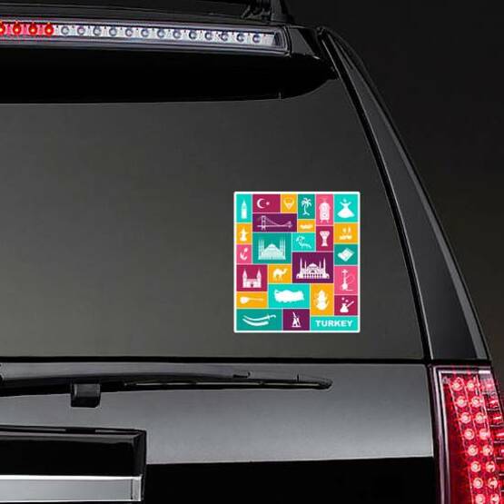 Colorful Country Turkey Culture Traditional Symbols Sticker