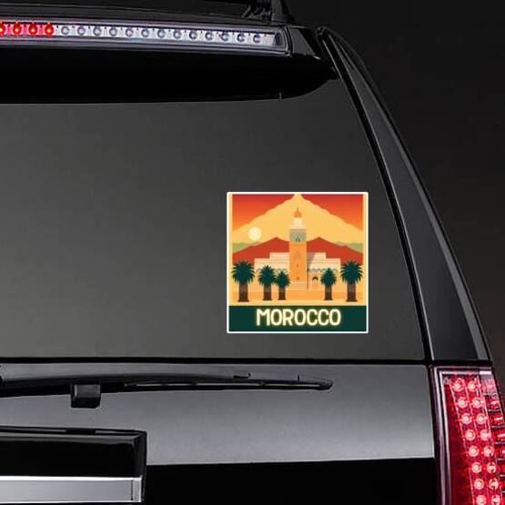 Moroccan Illustration postcard Of Morocco Sticker