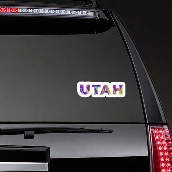 The Word Utah Colorful Retro Shapes And Colors Sticker