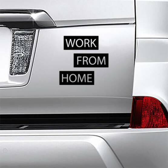 Work From Home Block Typography Sticker