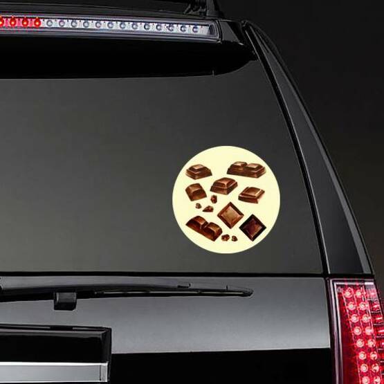 Watercolor Illustration Of Dark Chocolate Bars Sticker