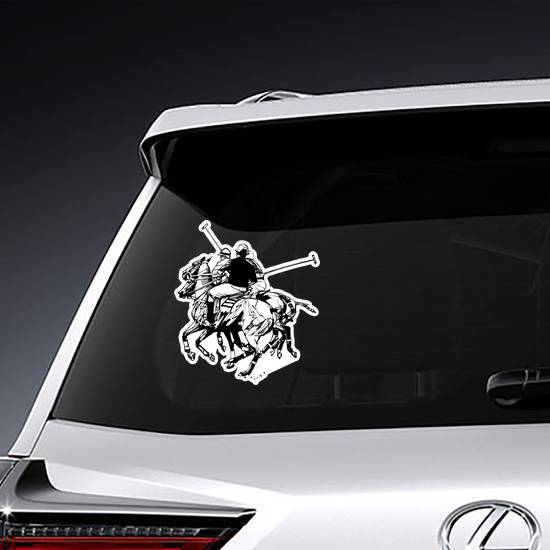 Black And White Polo Players Sticker