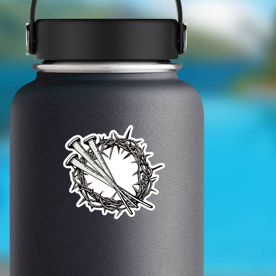 Christian Crown Of Thorns With Nails Sticker