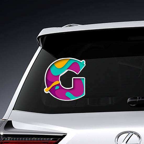 Colorful Paper Cut Letter G Sticker