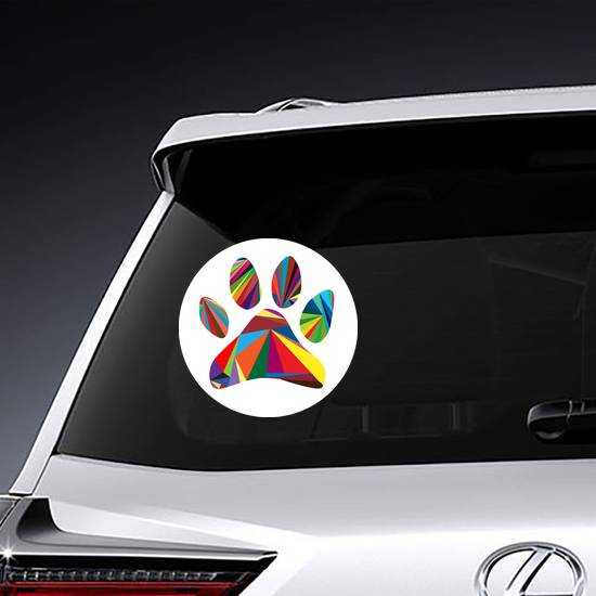 Colorful Paw Design Sticker