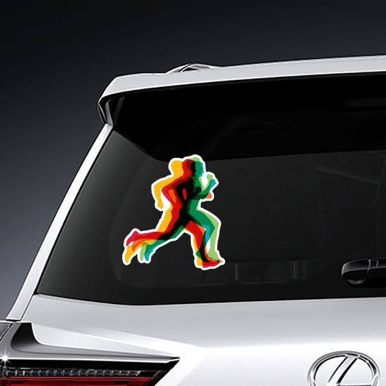 Colorful Running Man Sticker