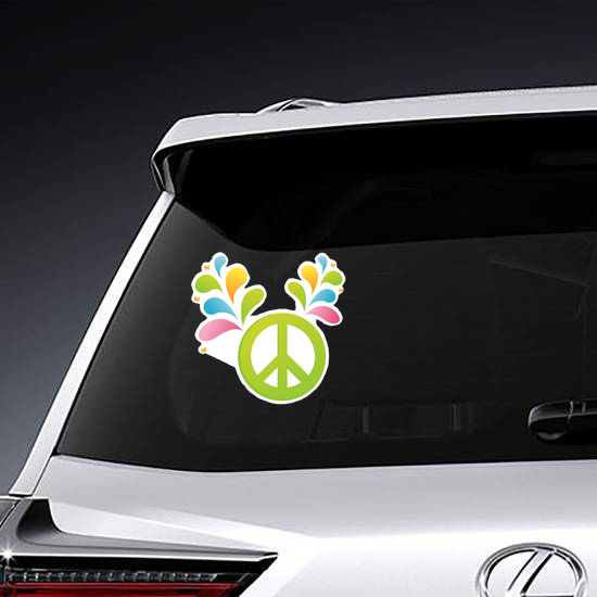 Colorful Splash Peace Sign Sticker