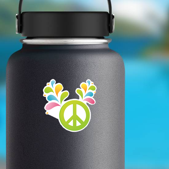 Colorful Splash Peace Sign Sticker