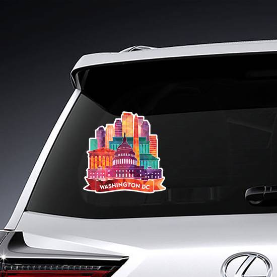 Colorful Washington DC Skyline Sticker