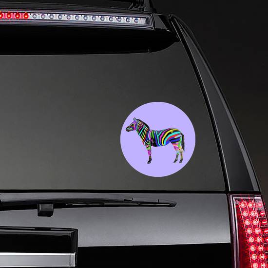 Contemporary Art Collage Colorful Zebra Sticker