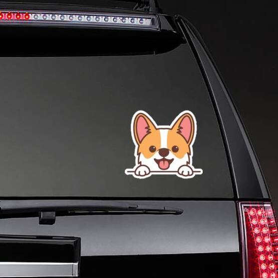 Cute Corgi Dog Peeking Sticker