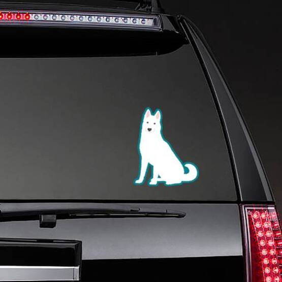 White Husky Dog Sticker