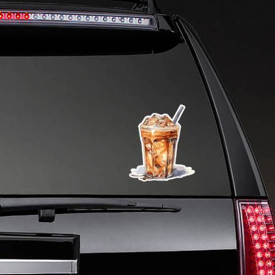 Watercolor Iced Latte Sticker