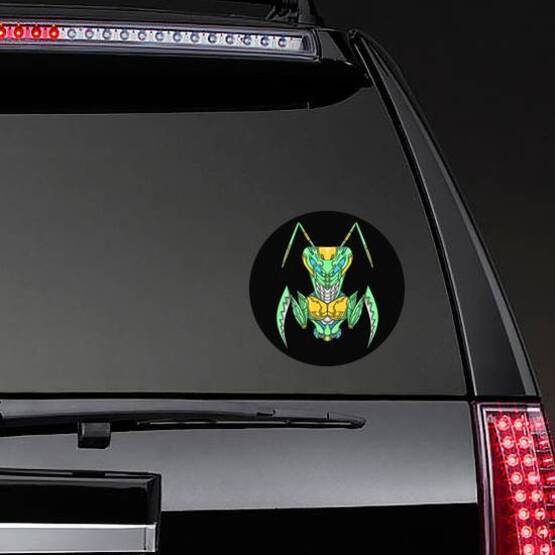 Praying Mantis Cyberpunk Chibi Color Anime Sticker