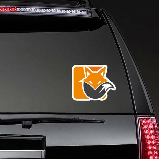Two Color Fox Logo Design Sticker