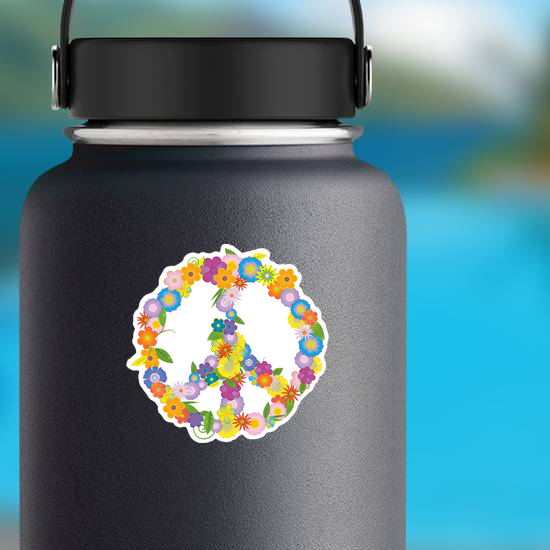 Floral Peace Sign Sticker