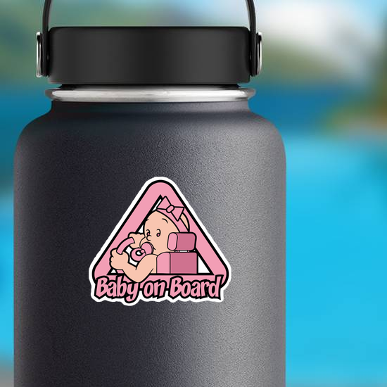 Pink Baby on Board Sticker
