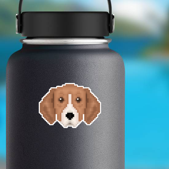 Pixel Art Tricolor Dog Sticker