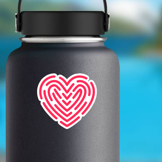 Red Heart Love Fingerprint Sticker