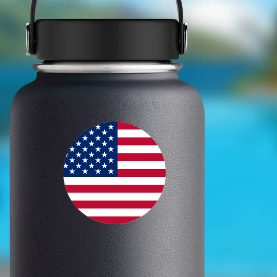 Simple American Flag Circle Sticker
