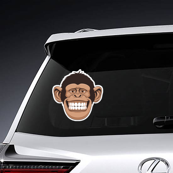 Smiling Monkey Face Sticker