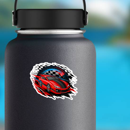 Speeding Motion Blur Race Car Sticker