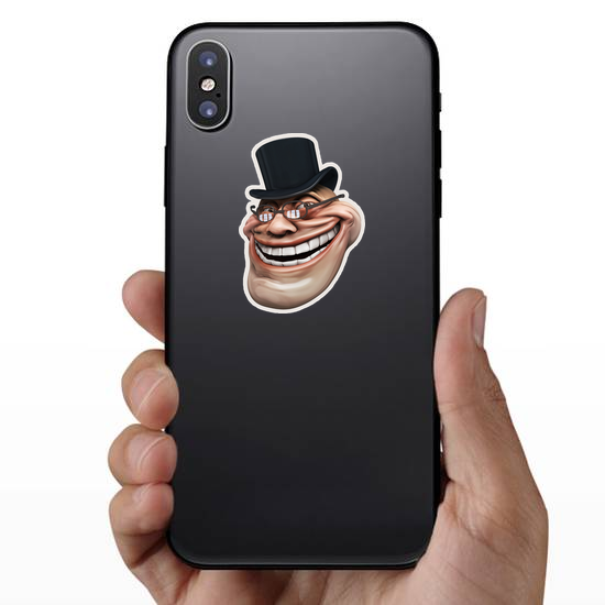 Trollface Meme In Top Hat Sticker