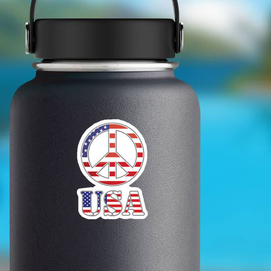 United States Flag Peace Sign Sticker