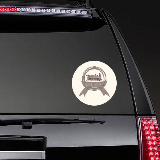 Vintage Label / Logo With Retro Locomotive Train Sticker