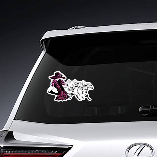 Woman At A Race Track Sticker