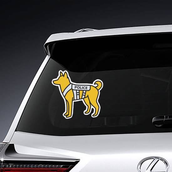 Yellow K9 Police Dog Sticker