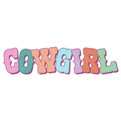 Fun Western Cowgirl Typography Sticker