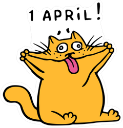 Funny April Fools Cat Sticker