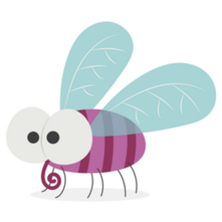 Funny Cute Fat Fly Insect Cartoon Sticker