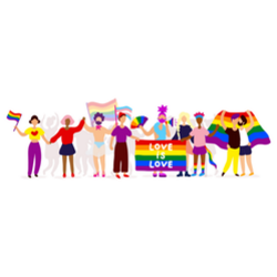 Gay Pride Parade Illustration Sticker