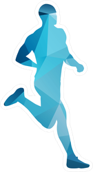 Geometrical Running Man Sticker