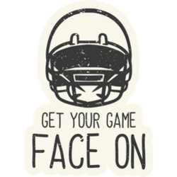 Get Your Game Face On Football Sticker