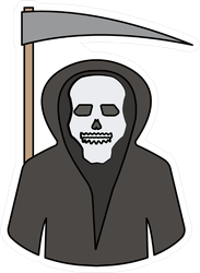 Ghost Grim Reaper With Scythe Sticker