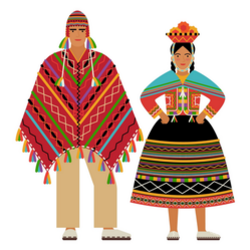 Girl And Young Man In Peruvian Folk Costume Sticker