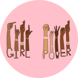 Girl Power American Sign Language Sticker