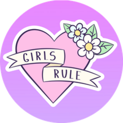 Girl Rule Heart Gradient Illustration Sticker