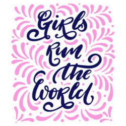 Girls Run The World Pink Decorative Sticker