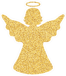 Golden Angel Silhouette Sticker