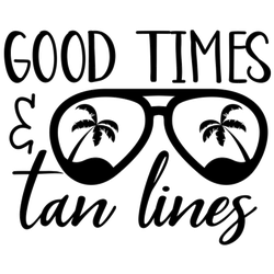 Good Times & Tan Lines Summer Saying Sticker