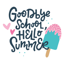 Goodbye School, Hello Summer Lettering Sticker