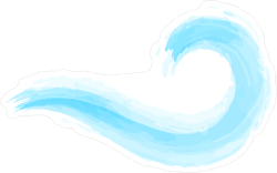 Grunge Light Blue Wave Sticker