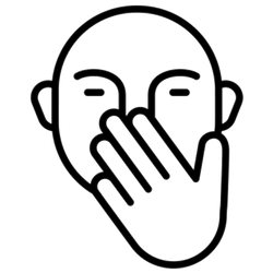 Hand Covers Nose Icon Sticker