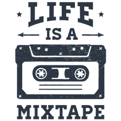 Hand Drawn 90s Themed "Life Is A Mixtape" Sticker