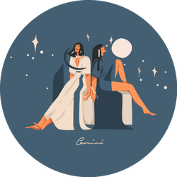 Hand Drawn Abstract Gemini Sticker